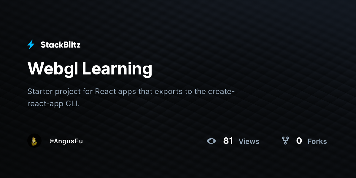 Webgl Learning - StackBlitz