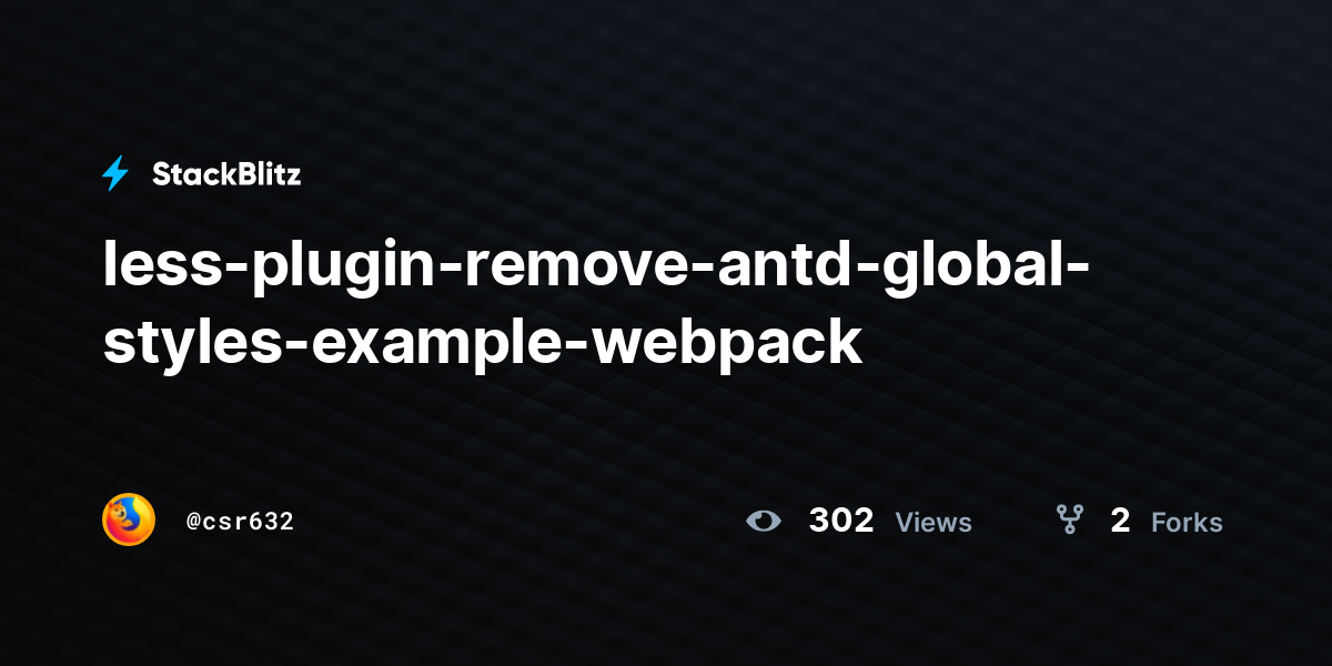 Less Plugin Remove Antd Global Styles Example Webpack Stackblitz 4297