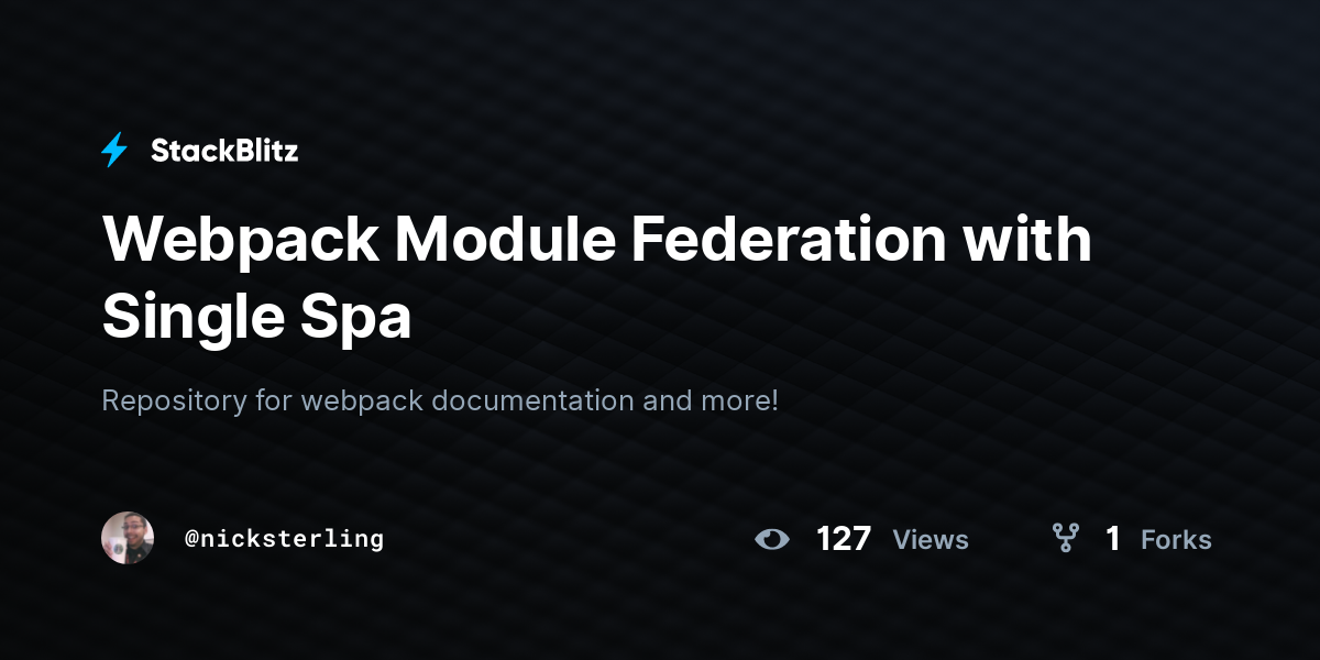 Webpack Module Federation with Single Spa - StackBlitz