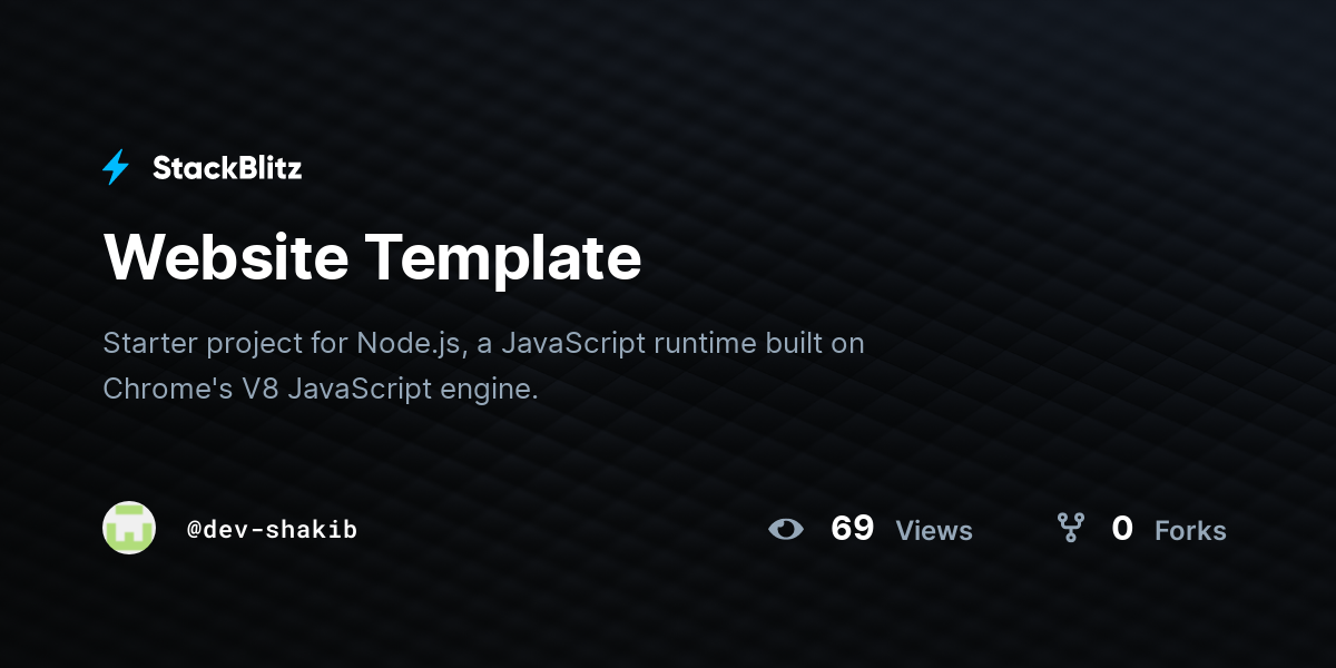 Website Template - StackBlitz