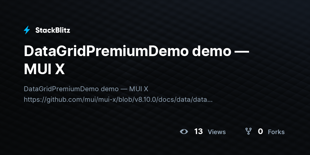 DataGridPremiumDemo demo — MUI X - StackBlitz