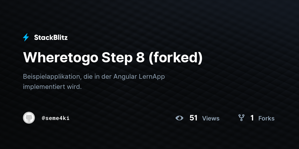 Wheretogo Step 8 (forked) - StackBlitz