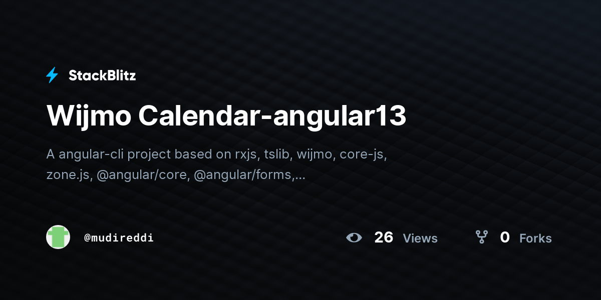 Wijmo Calendar-angular13 - StackBlitz