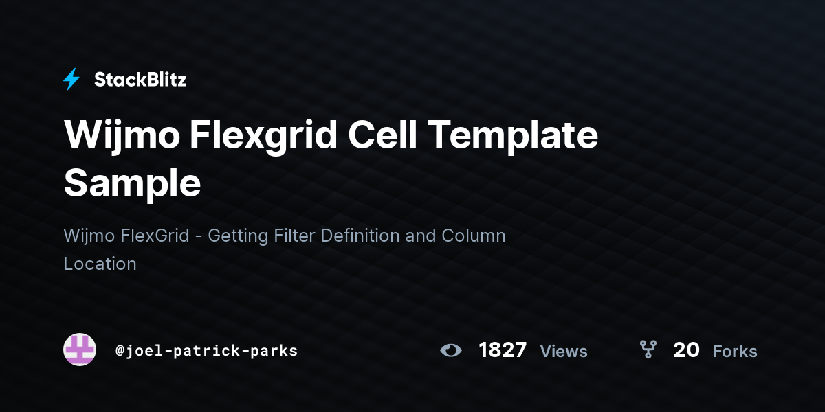 Wijmo Flexgrid Cell Template Sample - StackBlitz