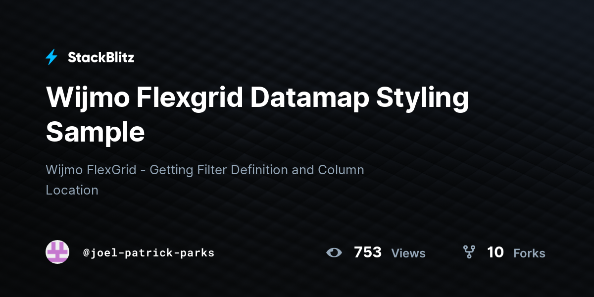 Wijmo Flexgrid Datamap Styling Sample - StackBlitz Wijmo Flexgrid Datamap Styling Sample - StackBlitz