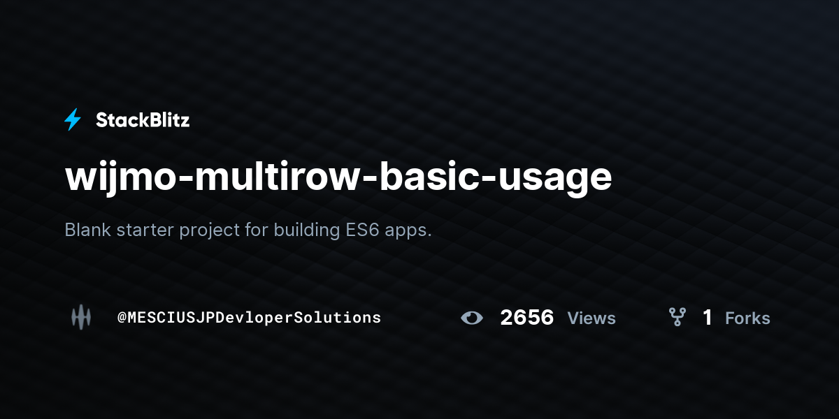 Wijmo Multirow Basic Usage Stackblitz 