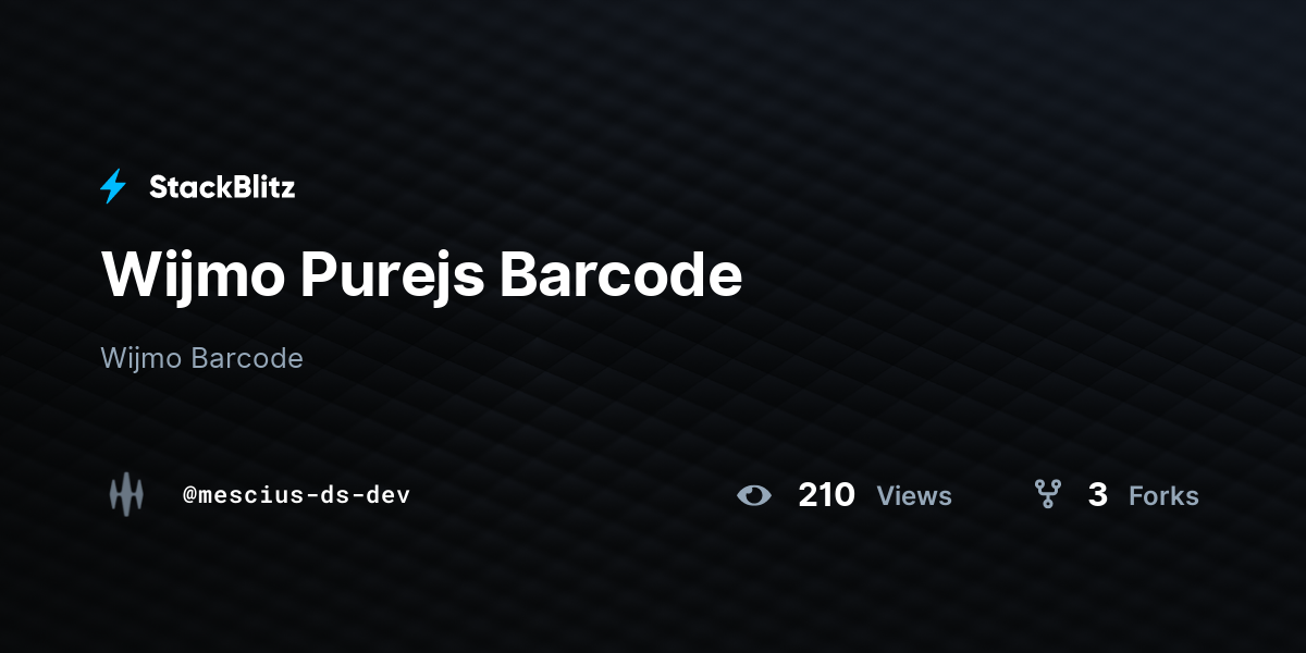 Wijmo Purejs Barcode - StackBlitz