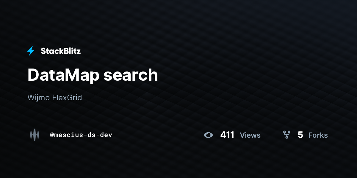 DataMap search - StackBlitz