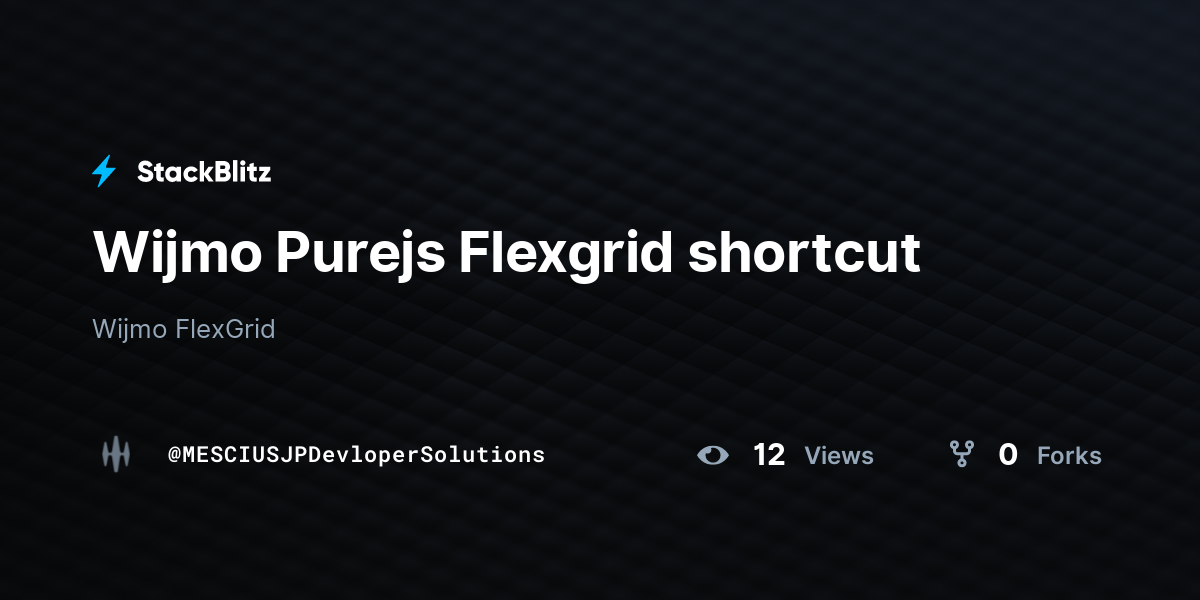 Wijmo Purejs Flexgrid shortcut - StackBlitz