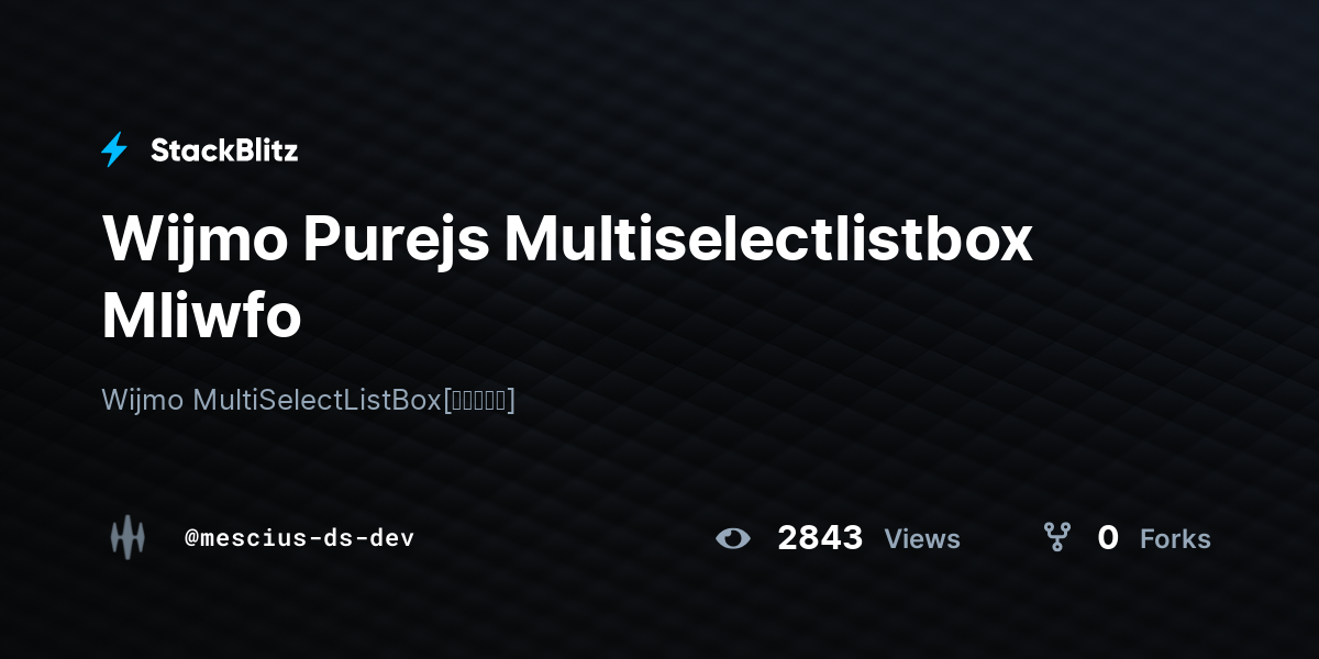 Wijmo Purejs Multiselectlistbox Mliwfo - StackBlitz