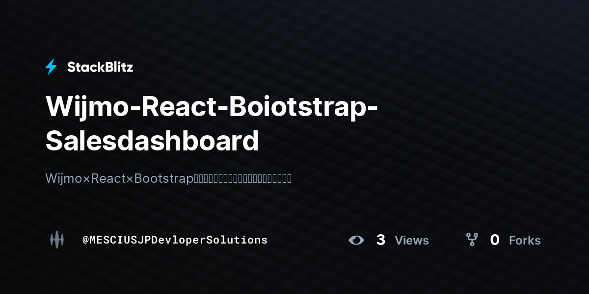 Wijmo-React-Boiotstrap-Salesdashboard - StackBlitz