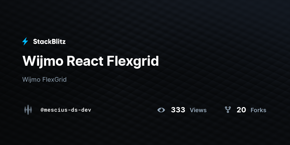 Wijmo React Flexgrid - StackBlitz