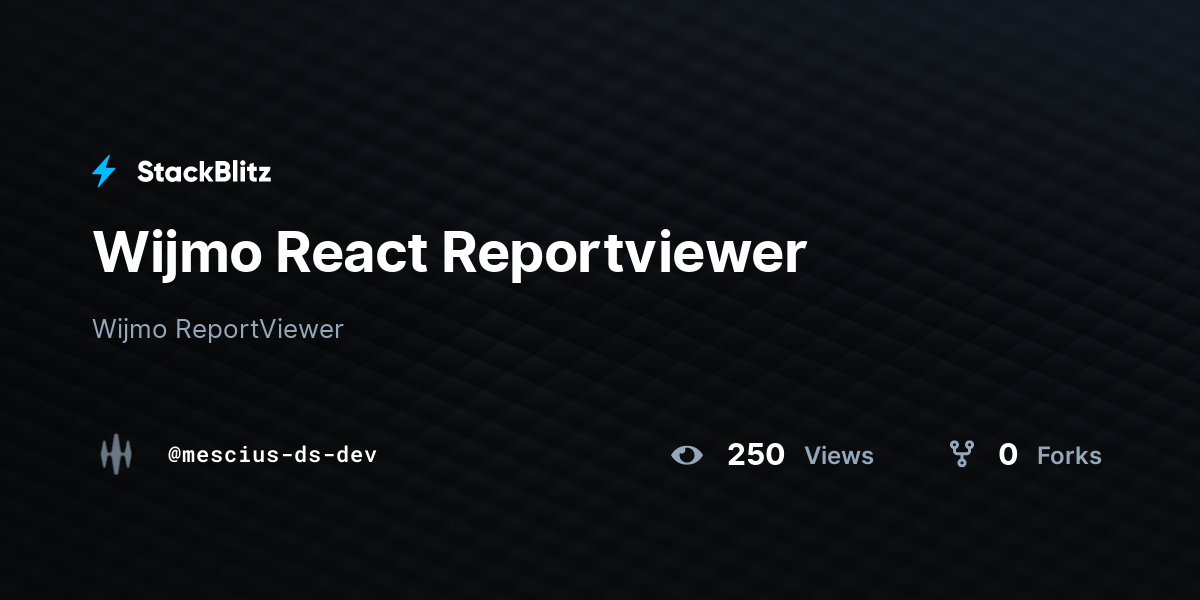 Wijmo React Reportviewer - StackBlitz