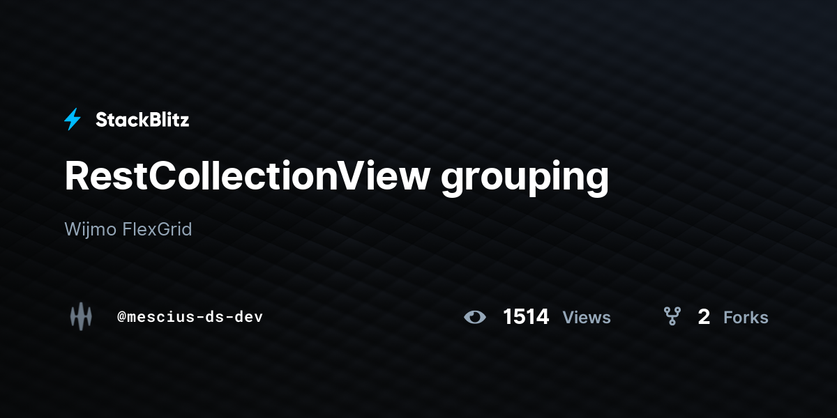 RestCollectionView grouping - StackBlitz