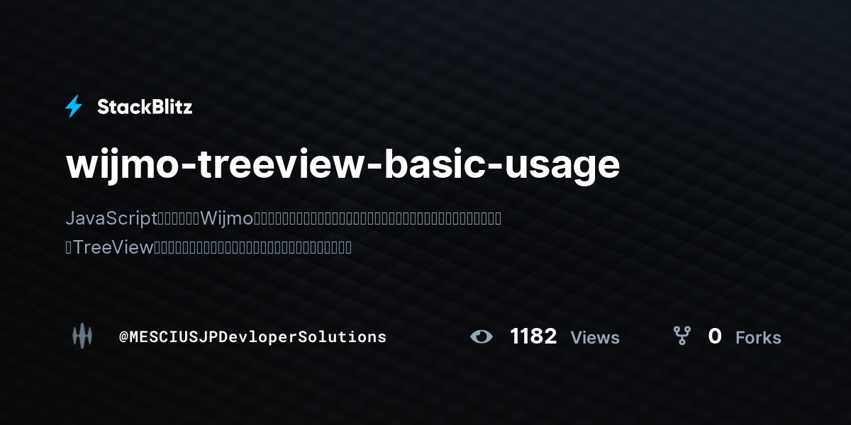Wijmo Treeview Basic Usage Stackblitz