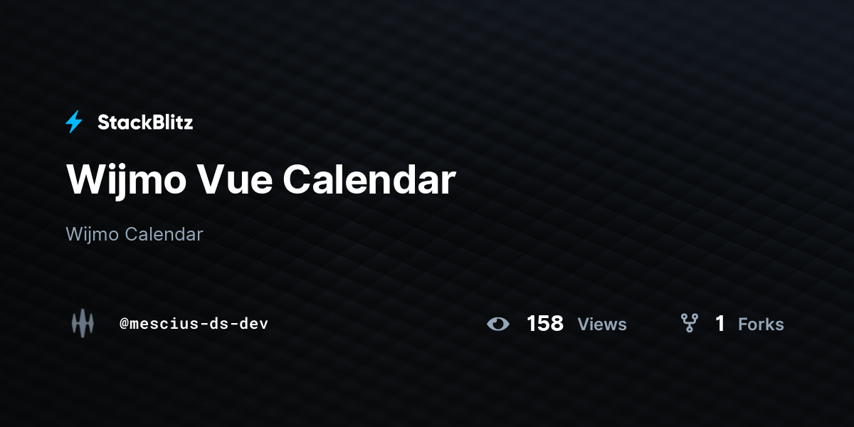 Wijmo Vue Calendar - StackBlitz