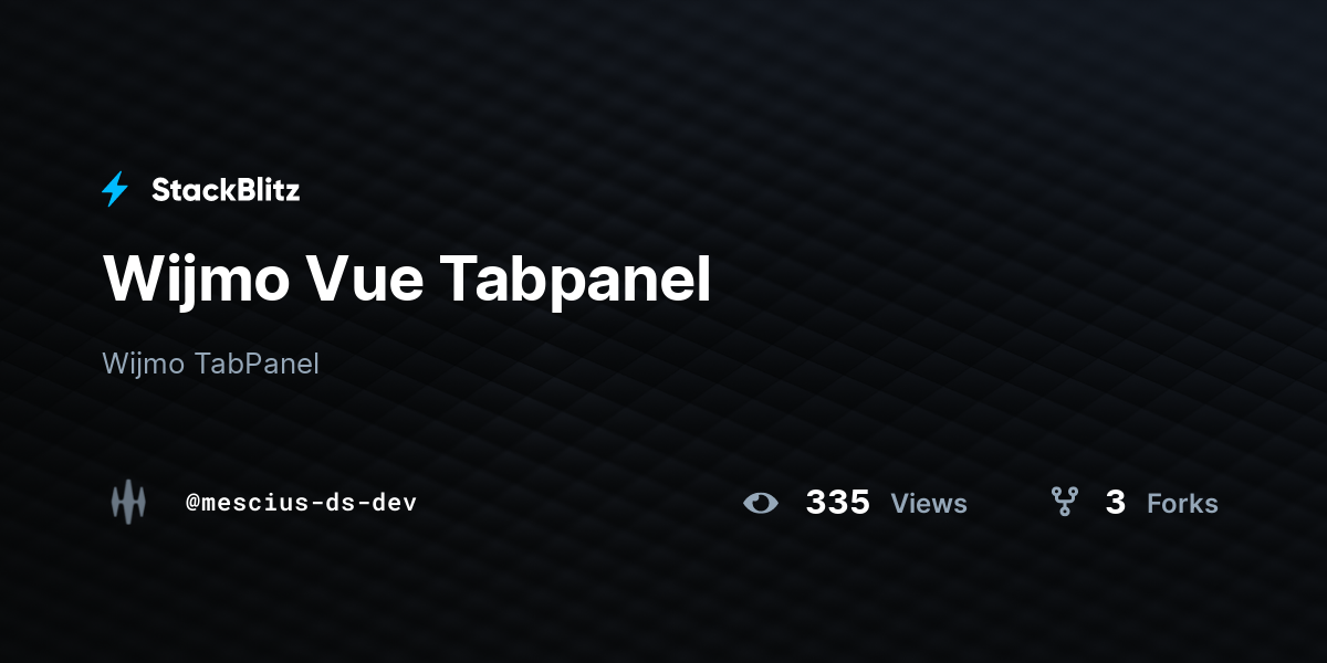 Wijmo Vue Tabpanel - StackBlitz