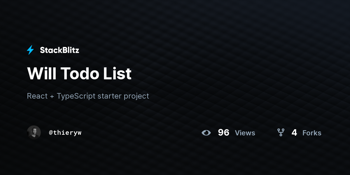 Will Todo List - StackBlitz Will Todo List - StackBlitz