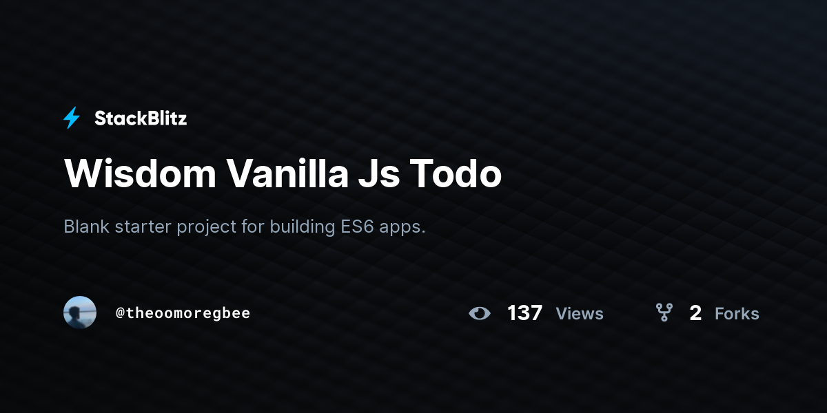 Wisdom Vanilla Js Todo - StackBlitz