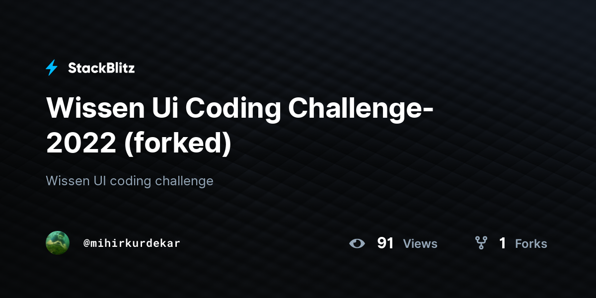 Wissen Ui Coding Challenge 2022 Forked Stackblitz