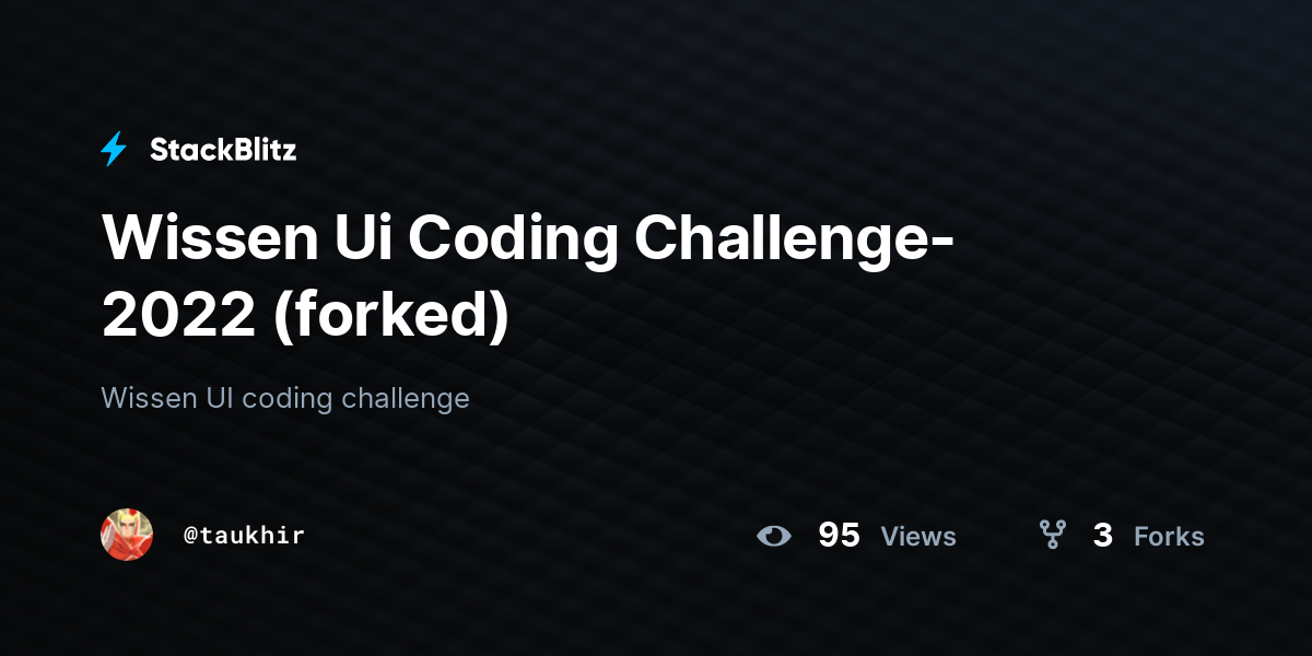 Wissen Ui Coding Challenge-2022 (forked) - StackBlitz