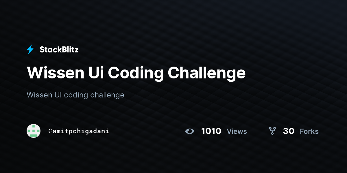 Wissen Ui Coding Challenge - StackBlitz