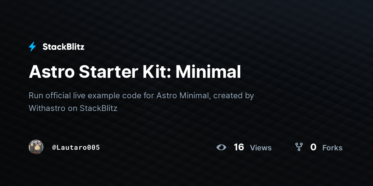 Astro Starter Kit: Minimal - StackBlitz