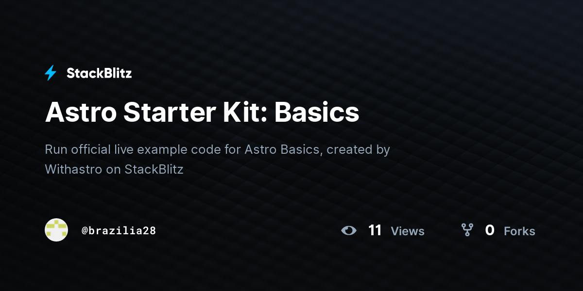 Astro Starter Kit: Basics - StackBlitz