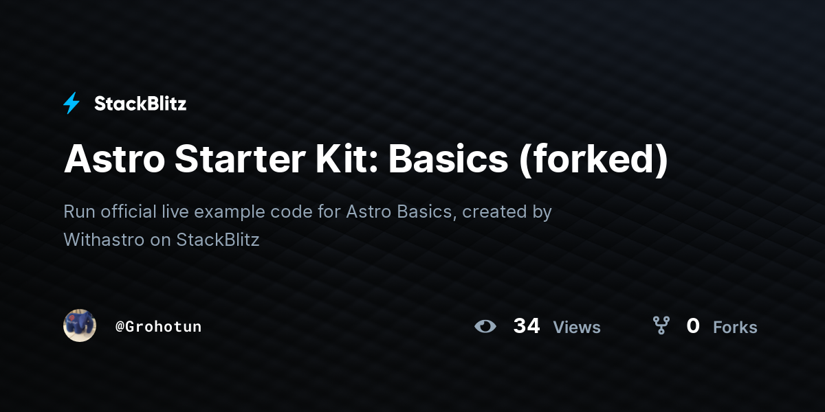 Astro Starter Kit: Basics (forked) - StackBlitz