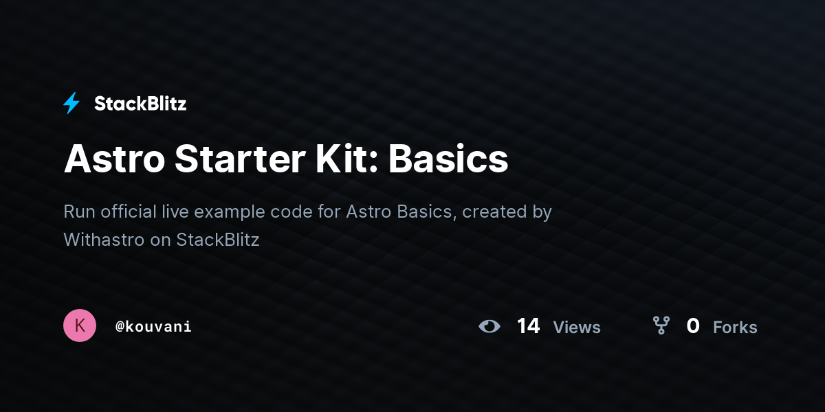 Astro Starter Kit: Basics - StackBlitz