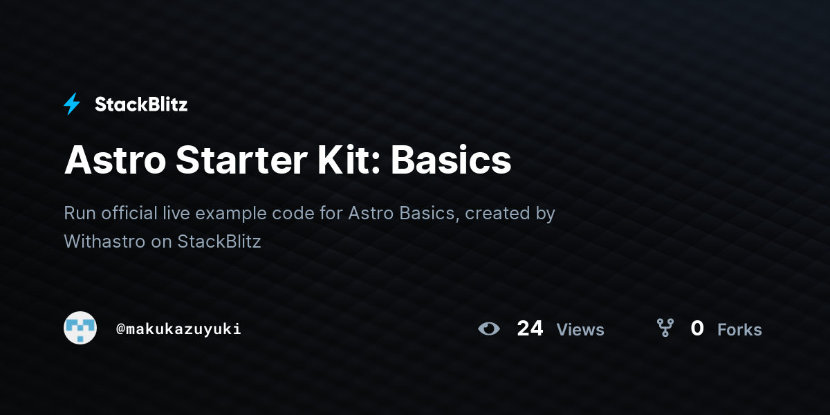 Astro Starter Kit: Basics - StackBlitz