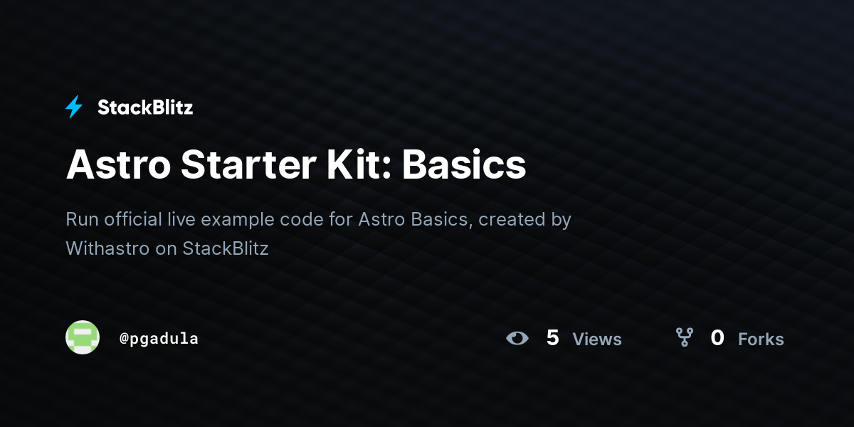 Astro Starter Kit: Basics - StackBlitz