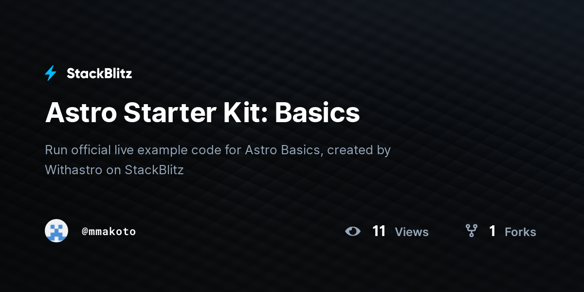 Astro Starter Kit: Basics - StackBlitz