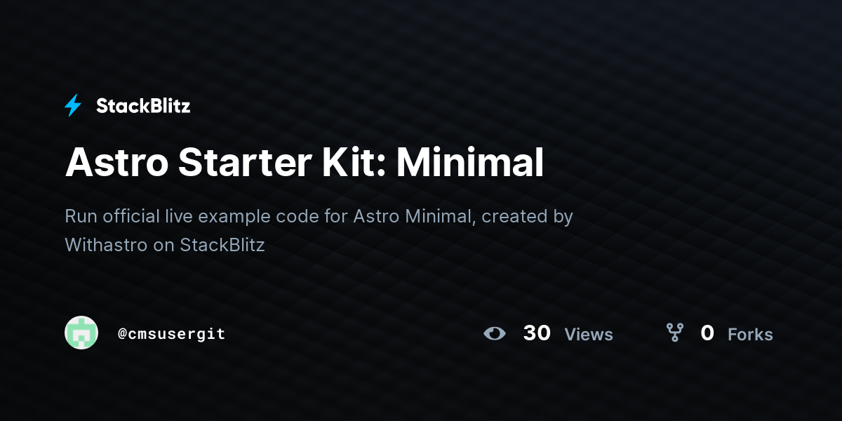Astro Starter Kit: Minimal - StackBlitz
