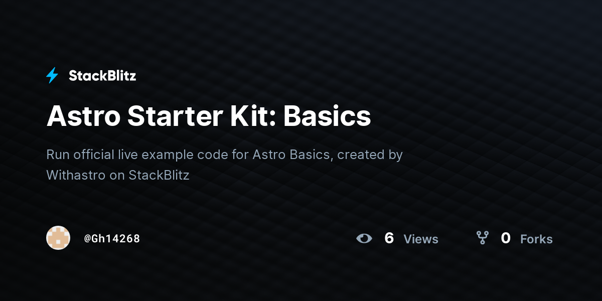 Astro Starter Kit: Basics - StackBlitz