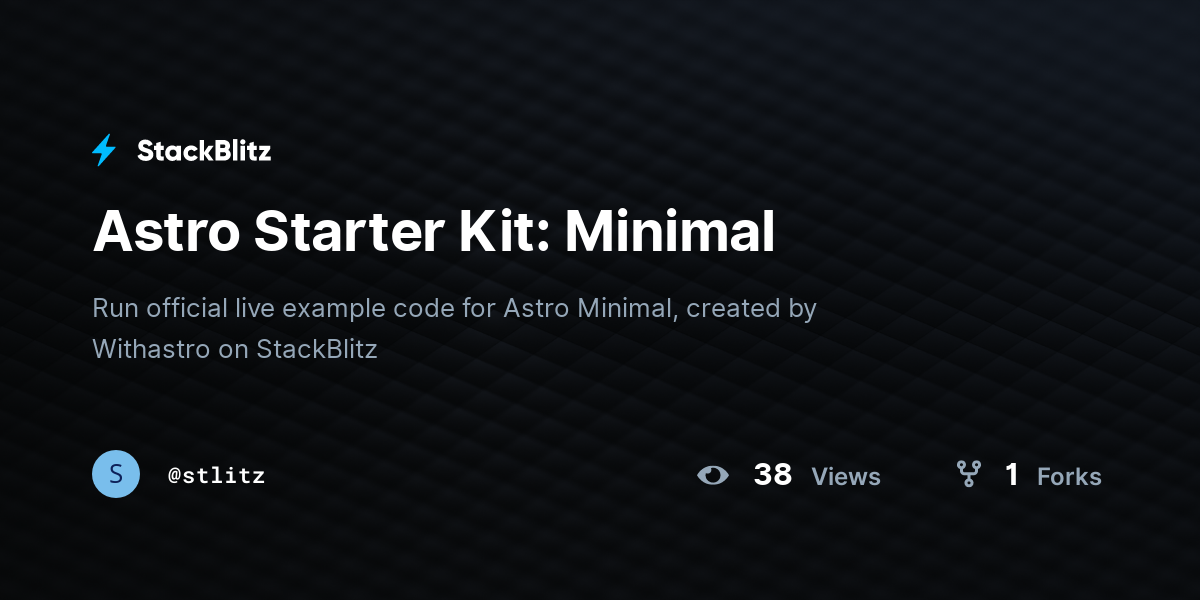 Astro Starter Kit: Minimal - StackBlitz