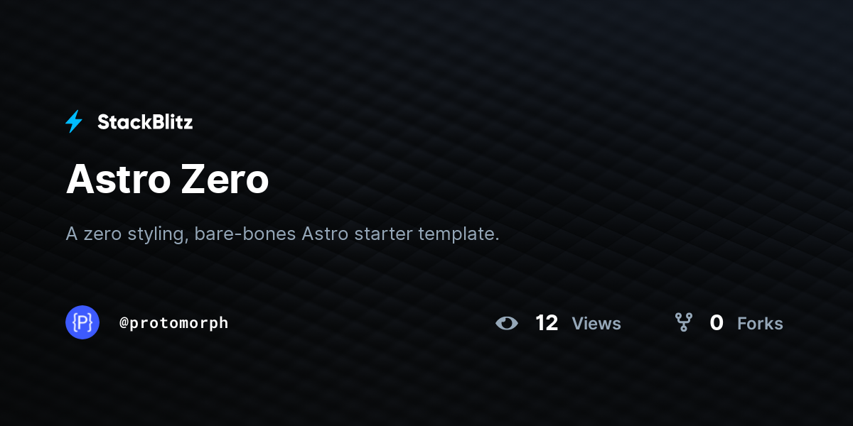 Astro Zero - StackBlitz