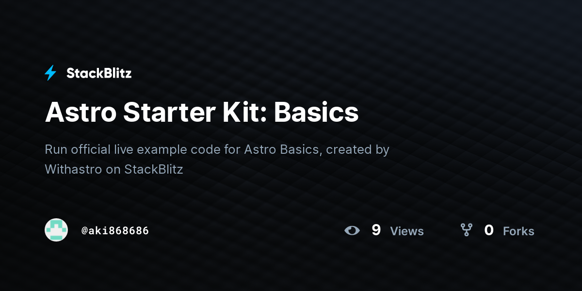 Astro Starter Kit: Basics - StackBlitz
