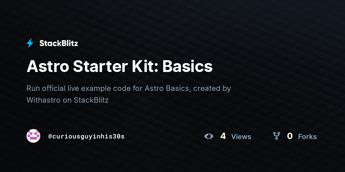 Astro Starter Kit: Basics - StackBlitz