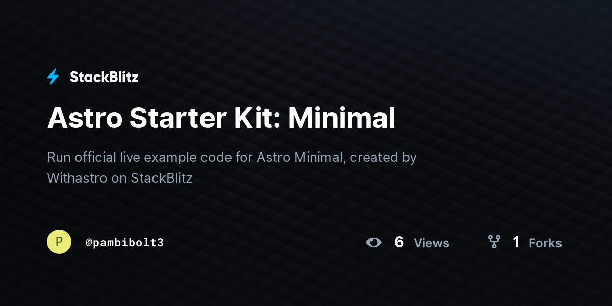 Astro Starter Kit: Minimal - StackBlitz