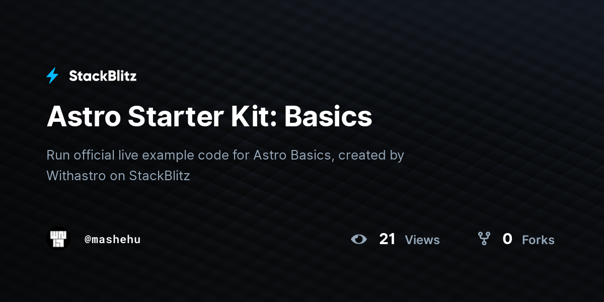 Astro Starter Kit: Basics - StackBlitz