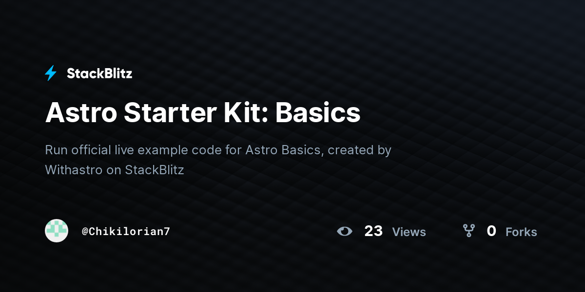 Astro Starter Kit: Basics - StackBlitz