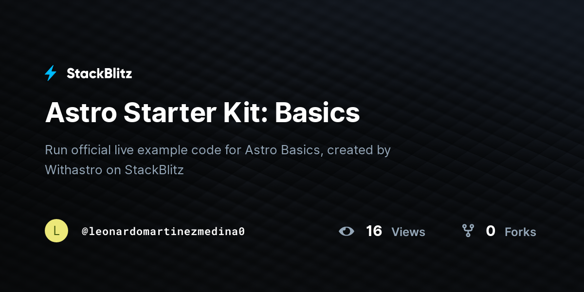 Astro Starter Kit: Basics - StackBlitz