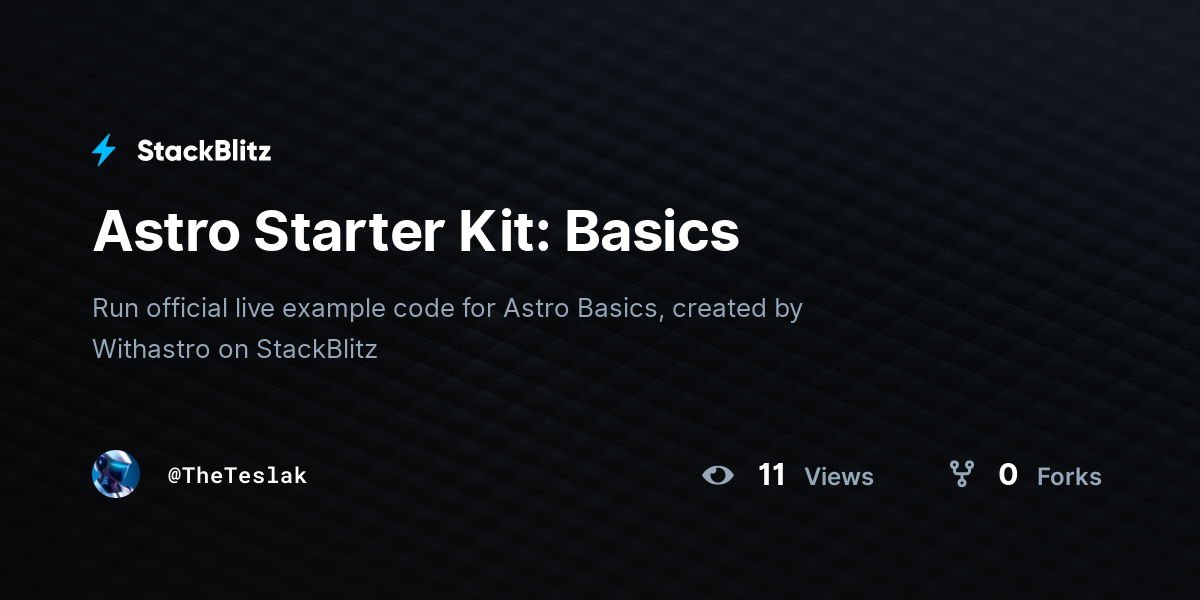 Astro Starter Kit: Basics - StackBlitz