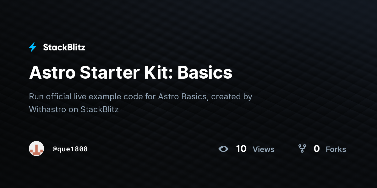 Astro Starter Kit: Basics - StackBlitz