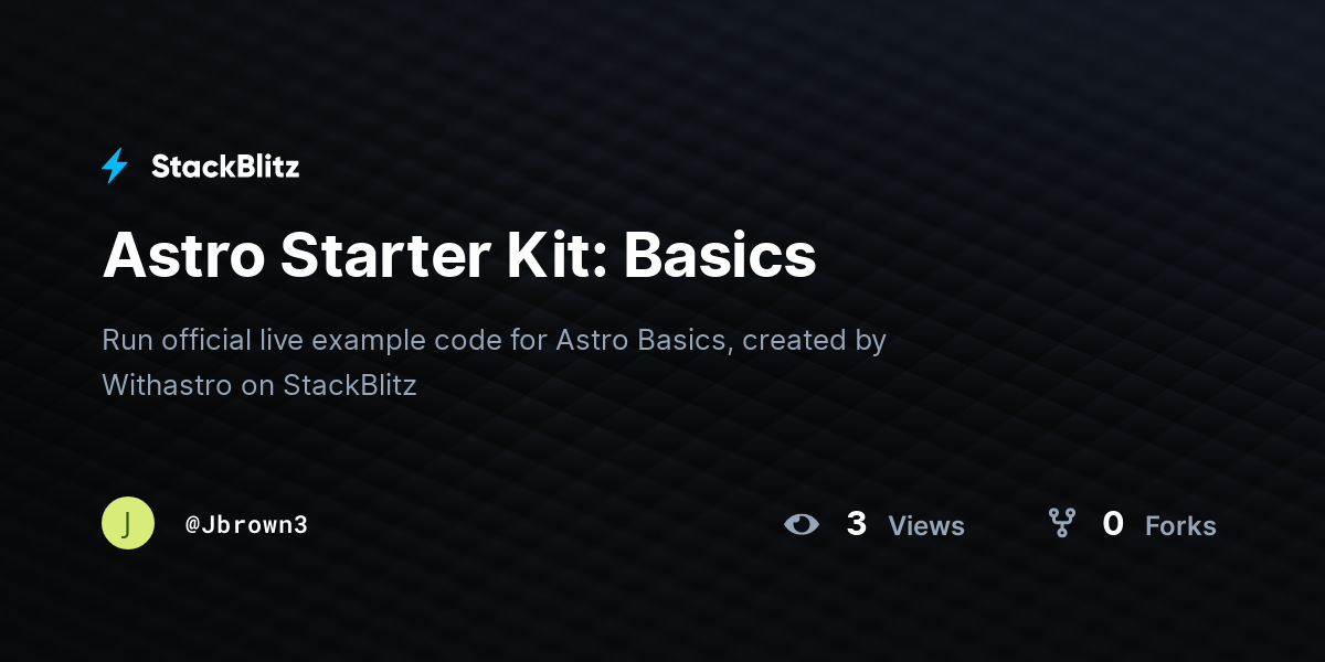 Astro Starter Kit: Basics - StackBlitz