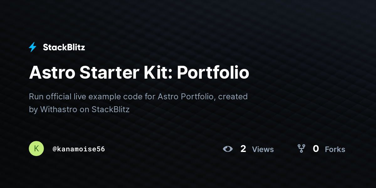 Astro Starter Kit: Portfolio - StackBlitz