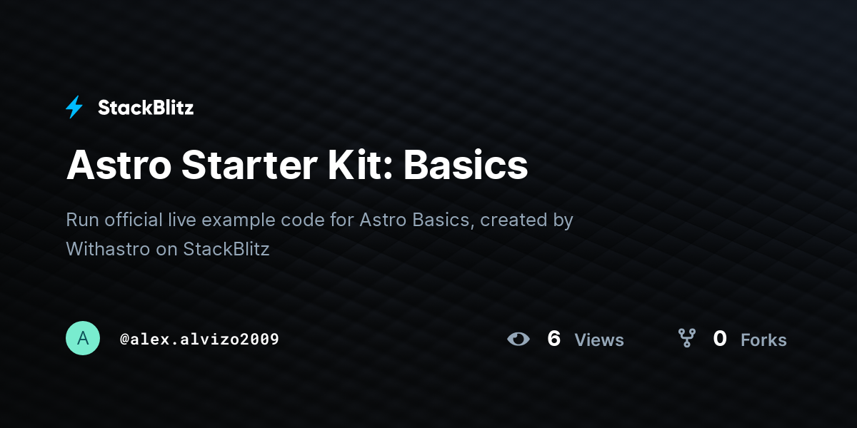 Astro Starter Kit: Basics - StackBlitz