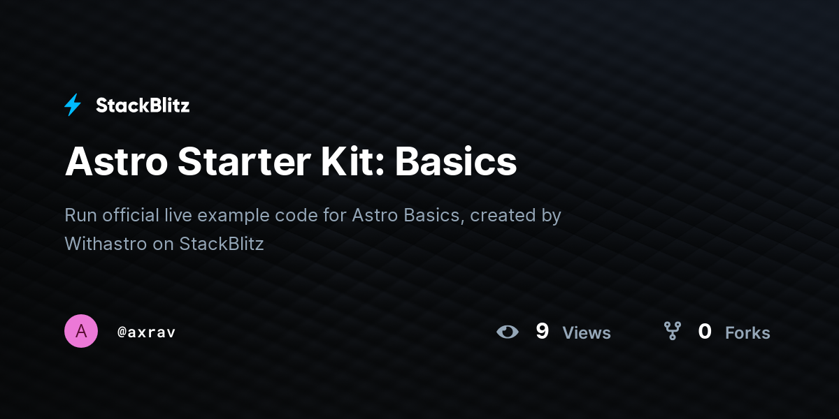 Astro Starter Kit: Basics - StackBlitz