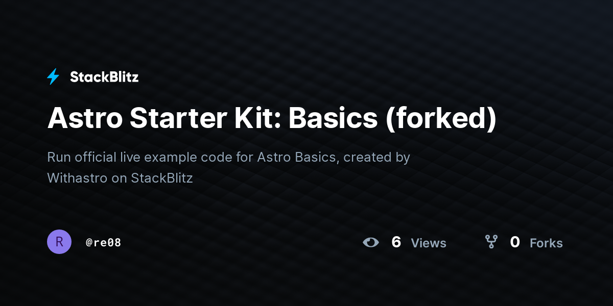 Astro Starter Kit: Basics (forked) - StackBlitz